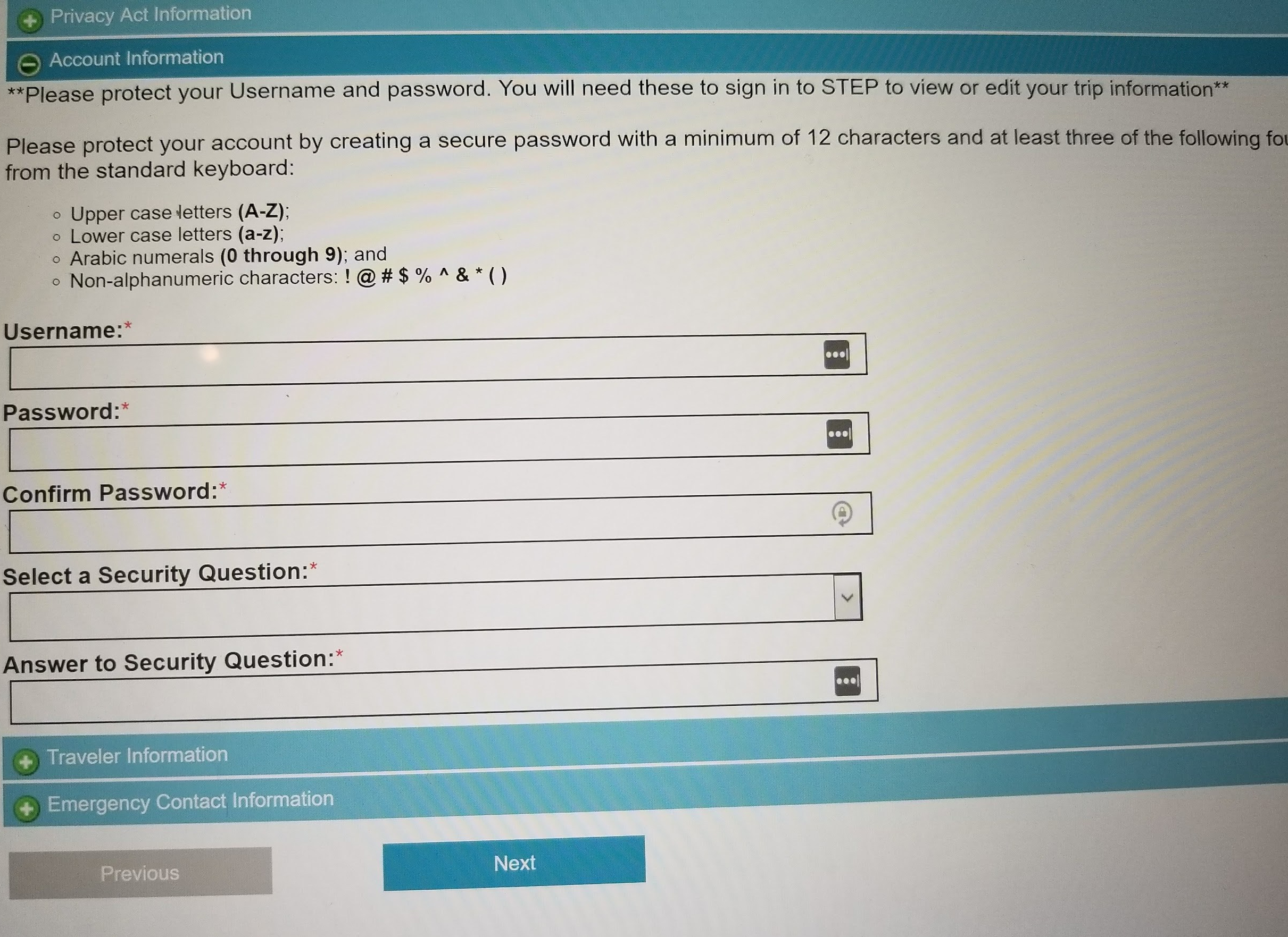 STEP enrollment prior to travel